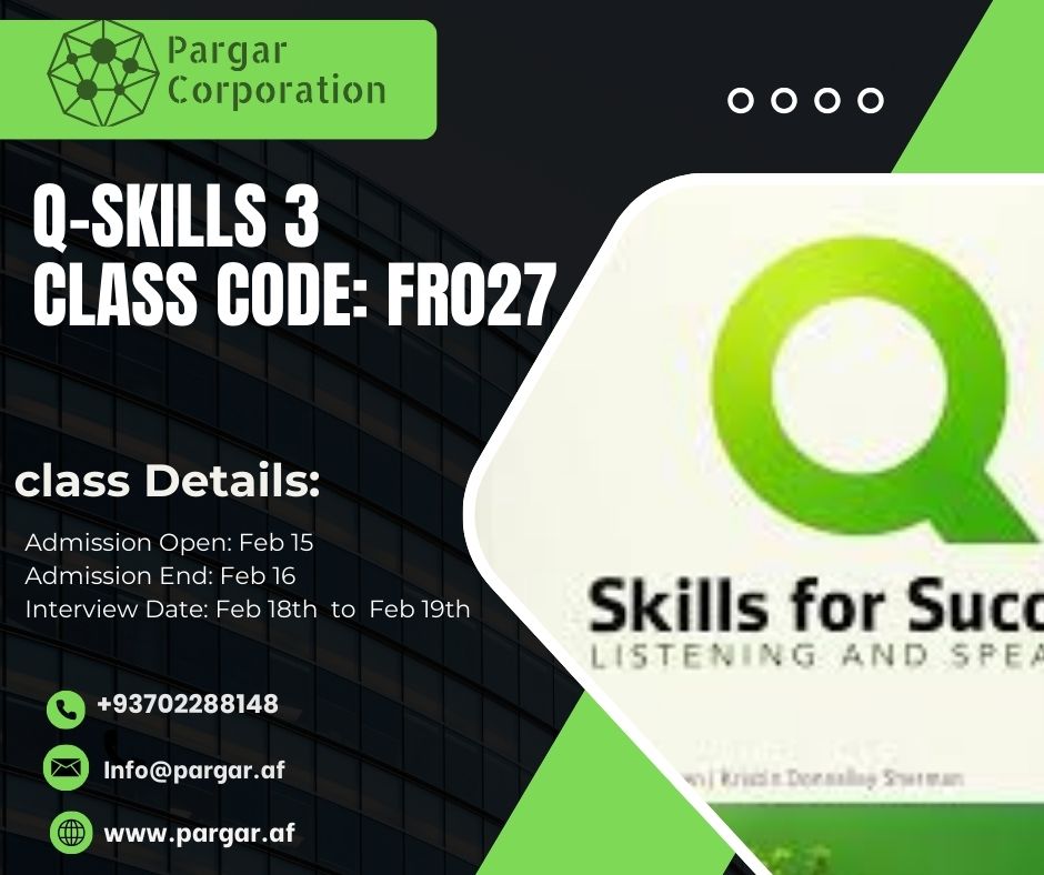 FR027 | Q-Skills 3 - Pargar Corporation - موسسه پرگار