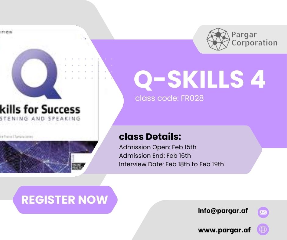 FR028 | Q-Skills 4 - Pargar Corporation - موسسه پرگار
